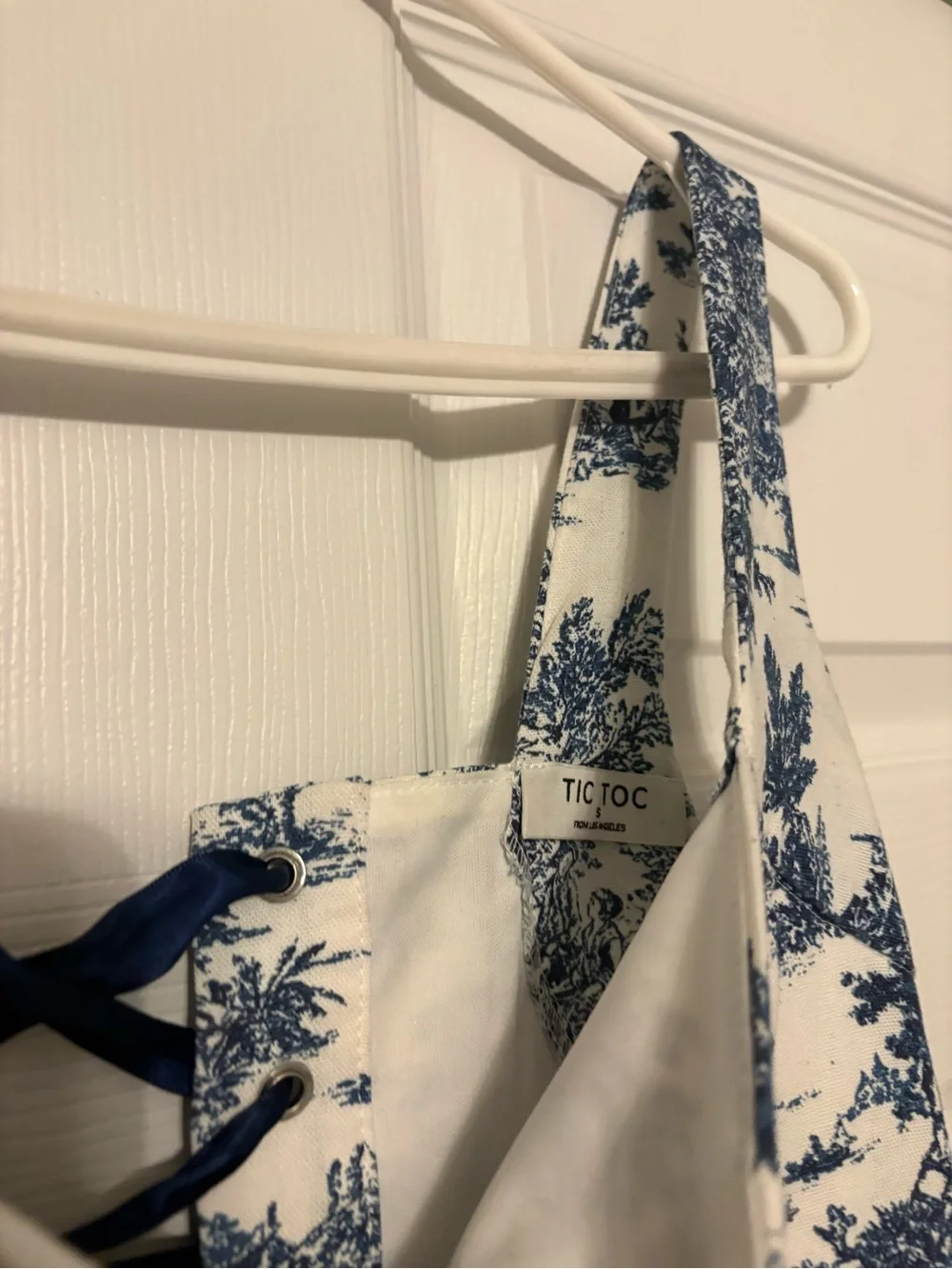 Tic Toc | Dresses | Tic Toc White And Blue Toile Print Dress | Poshmark